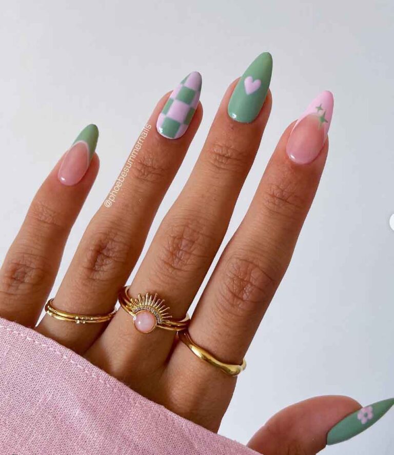 Ideias de Unhas Decoradas Verdes para uma Manicure Natural & Chique ...